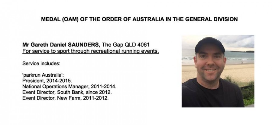 Gareth Saunders OAM | parkrun AU Blog