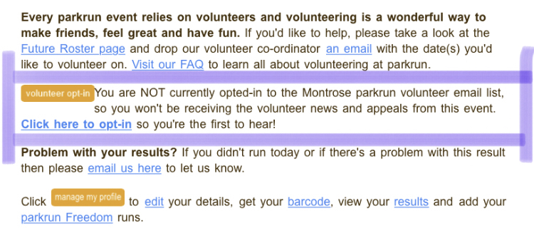 Volunteer appeal emails | Montrose parkrun