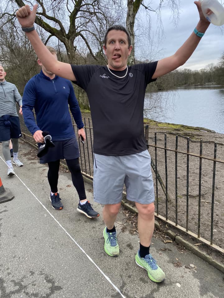 Blue skies and bucket hats on for Peter | Heaton parkrun