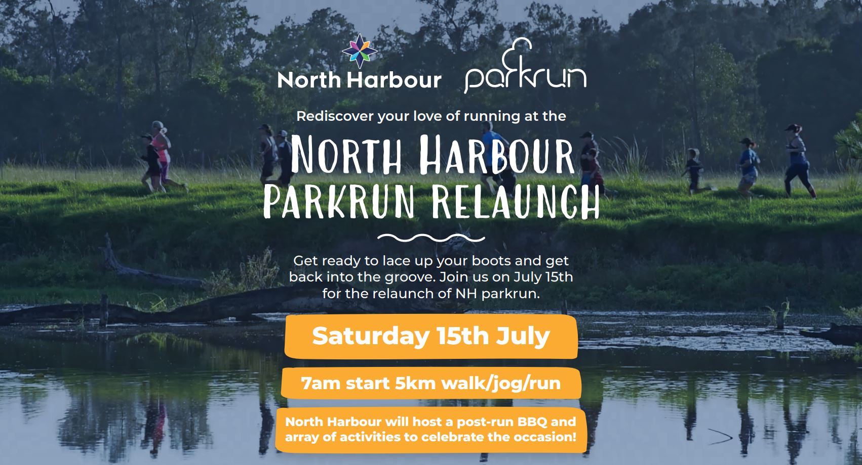 North Harbour parkrun relaunch July 15 2023 | North Harbour parkrun