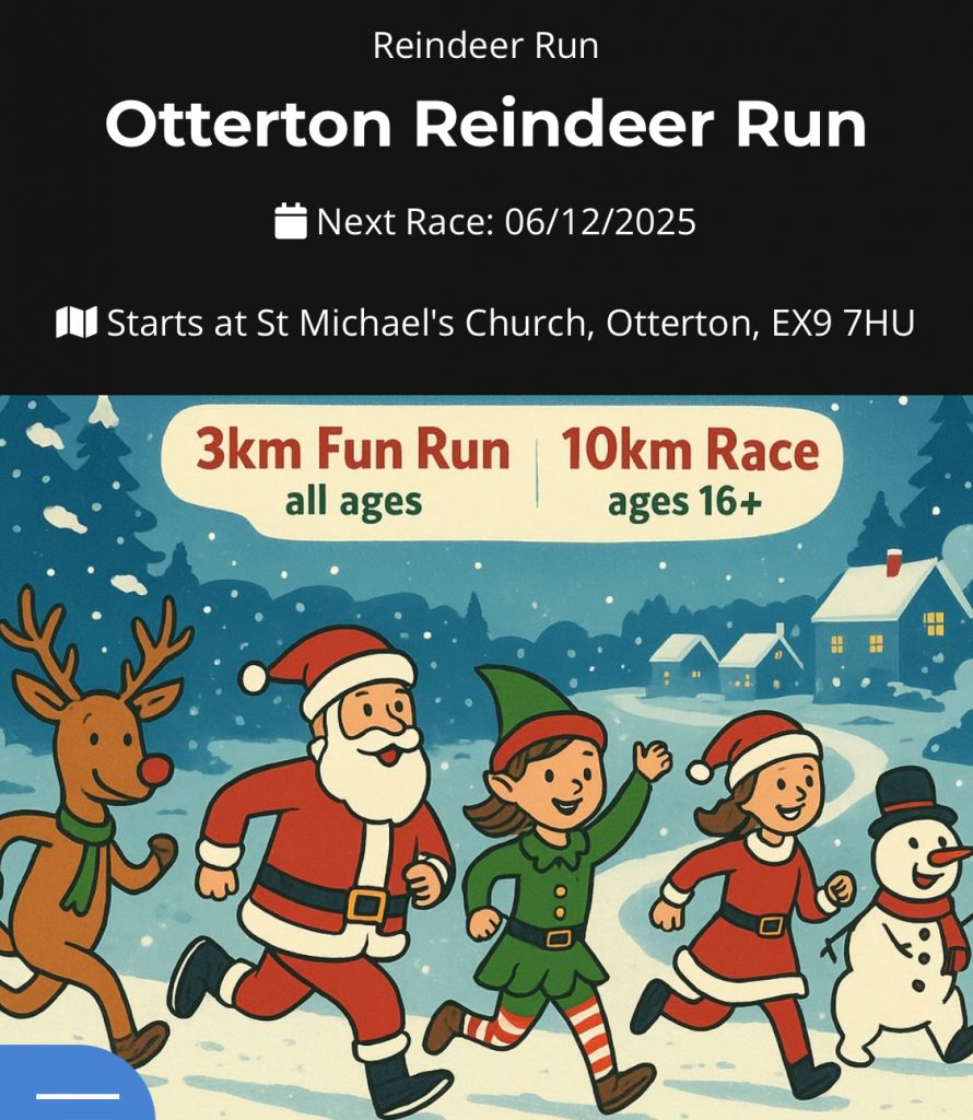 Otterton Reindeer Run 2025 – Saturday 6th December | Exmouth parkrun