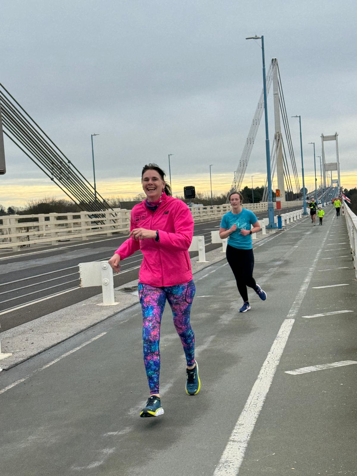 2 flags blowing in the breeze | Severn Bridge parkrun