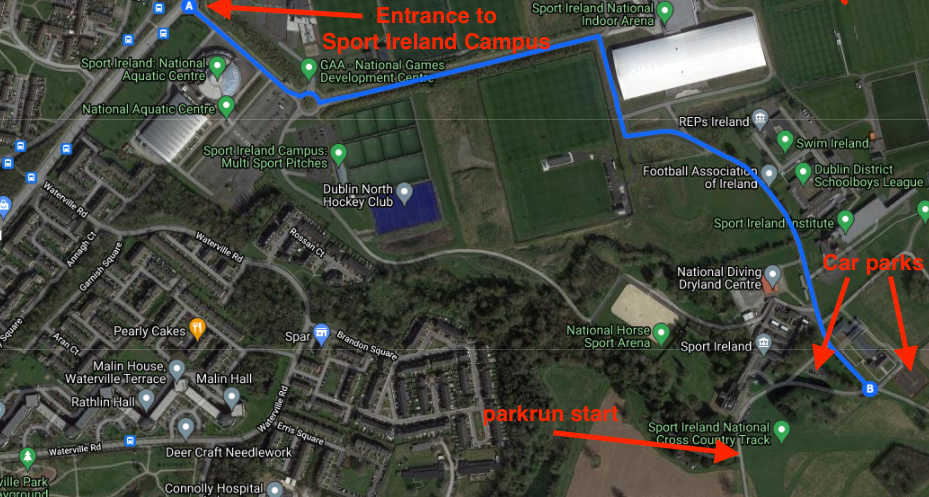 Map of Sport Ireland Campus and parkrun carparking | Sport Ireland ...