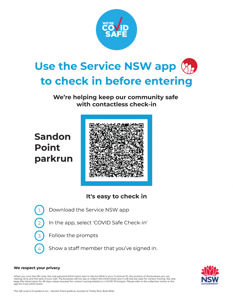 Sandon Point parkrun COVID Safe QR Code Check-in | Sandon Point parkrun