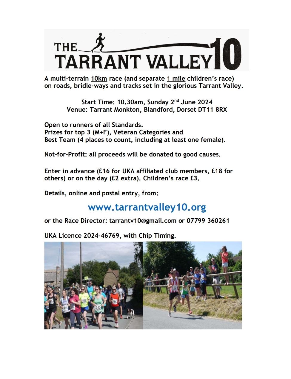 Tarrant Valley 10 (10km race) on Sunday 2nd June 2024 at 10.30am with ...