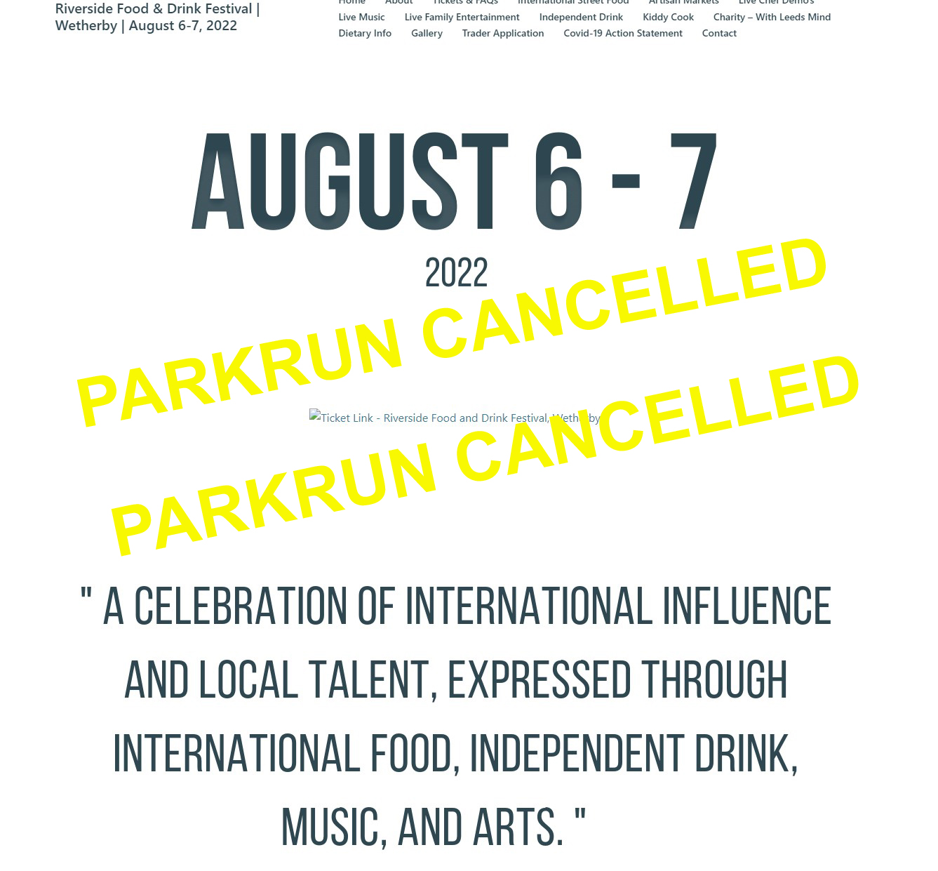 parkrun cancelled for the 6th. August | Wetherby parkrun