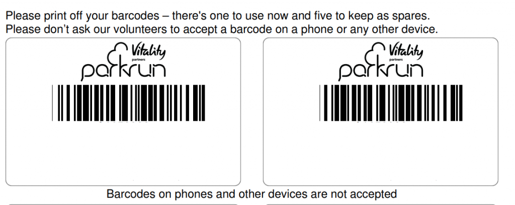Event #519 – a small moan about barcodes on phones | Finsbury parkrun